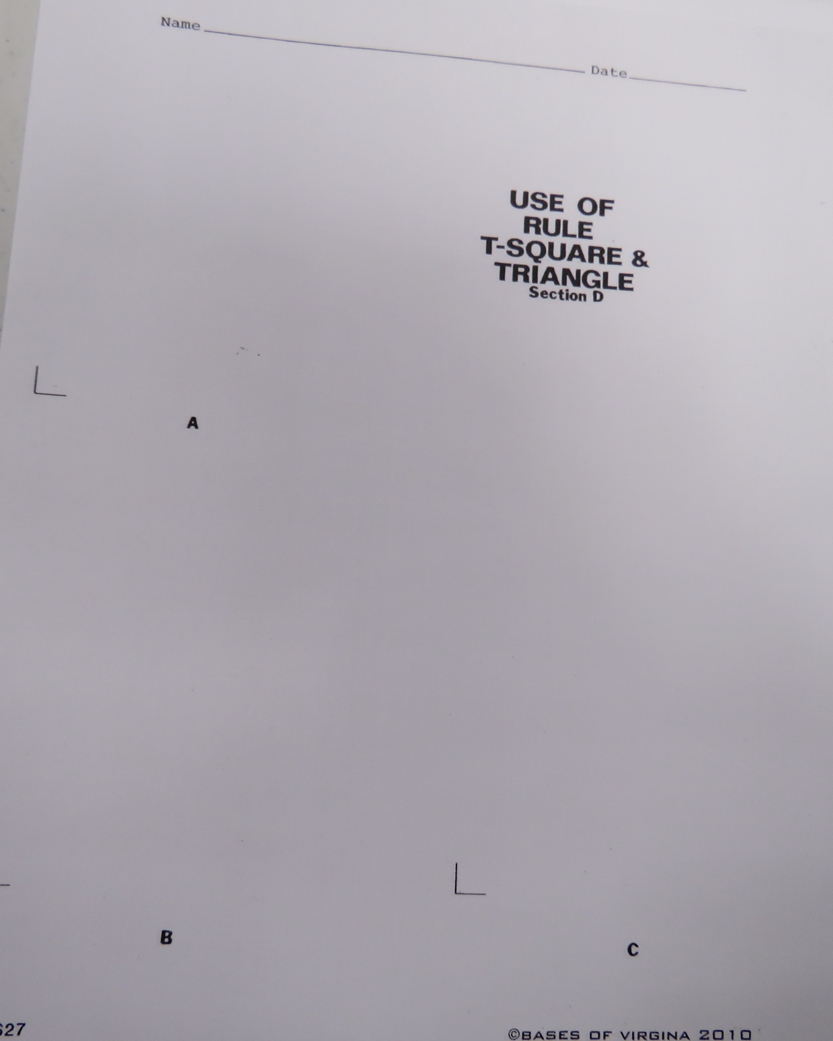 15S27 Use of Ruler Answer Sheets - Bases of Virginia