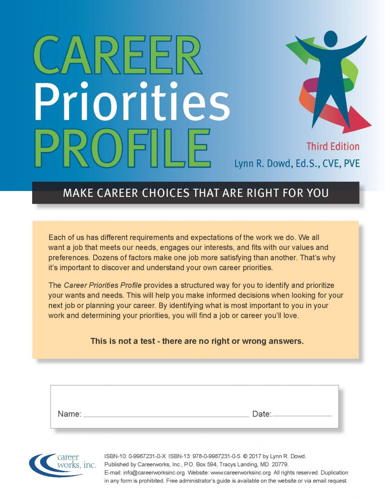 Career Priorities Profile, 3rd Edition - Bases of Virginia